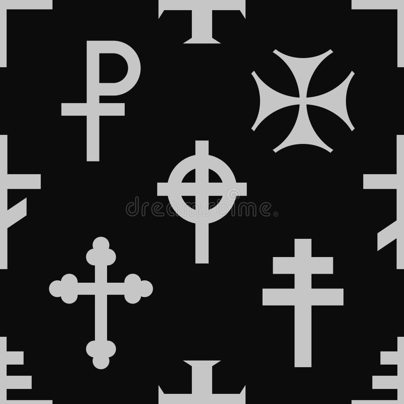 Seamless Pattern with Variants of Christian Cross Stock Vector ...