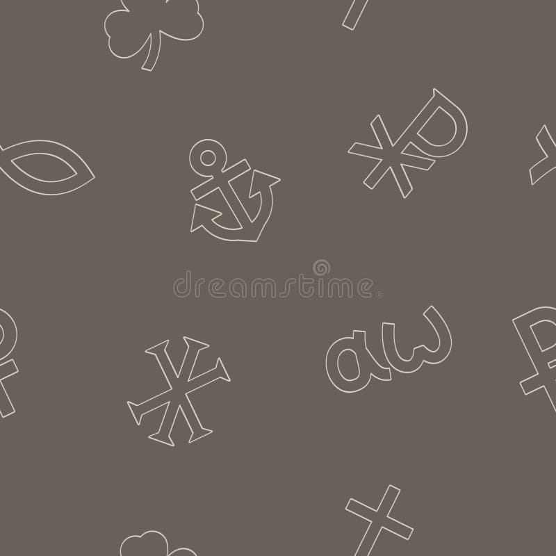 Seamless Pattern with Variants of Christian Symbols Stock Vector ...