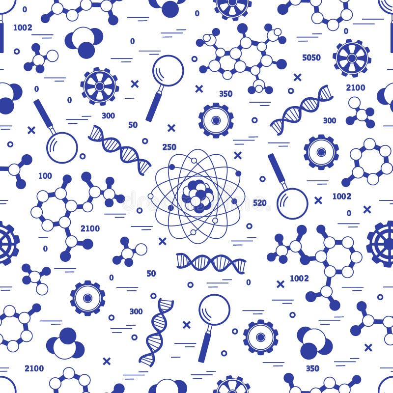 Seamless Pattern with Variety Scientific, Education Elements. Stock ...