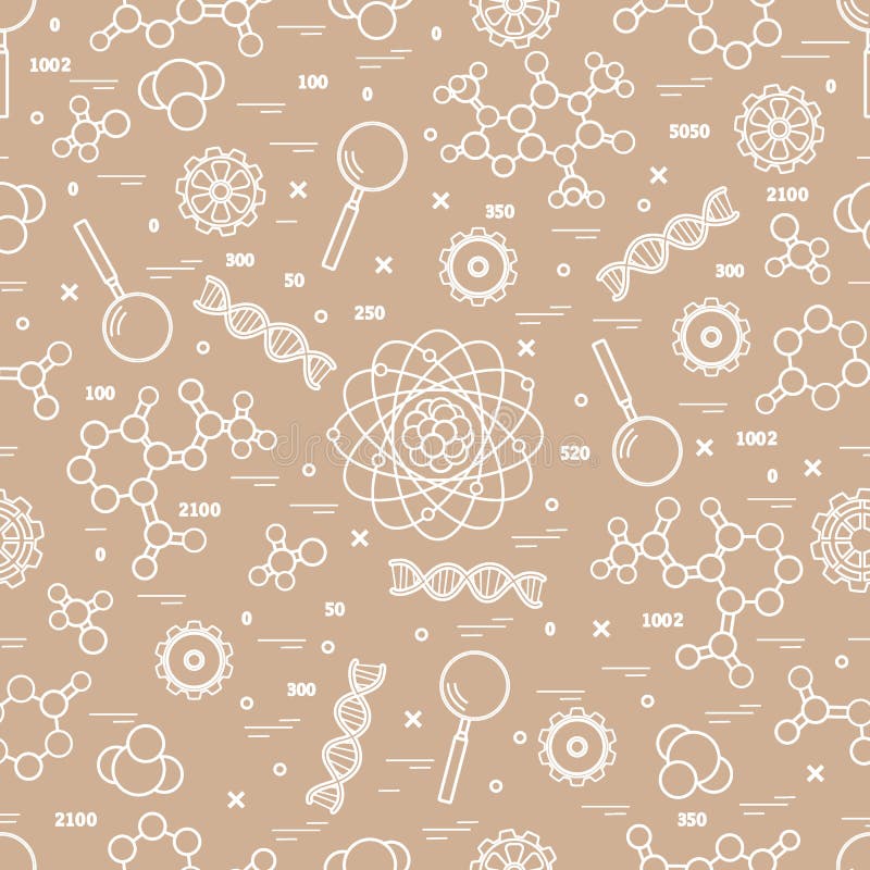 Seamless Pattern with Variety Scientific, Education Elements. Stock ...