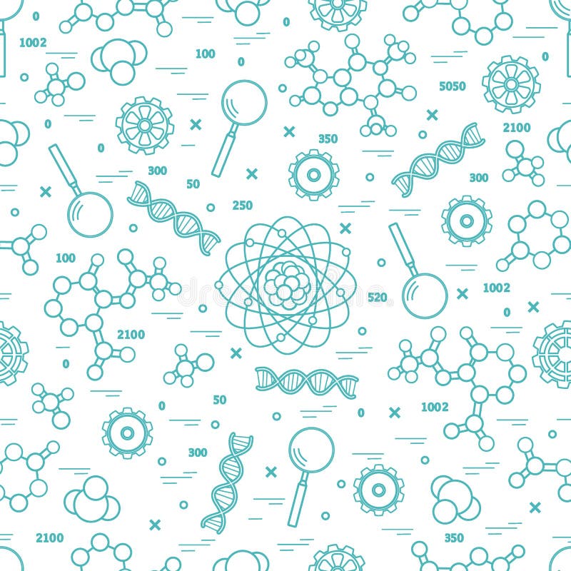 Seamless Pattern with Variety Scientific, Education Elements. Stock ...