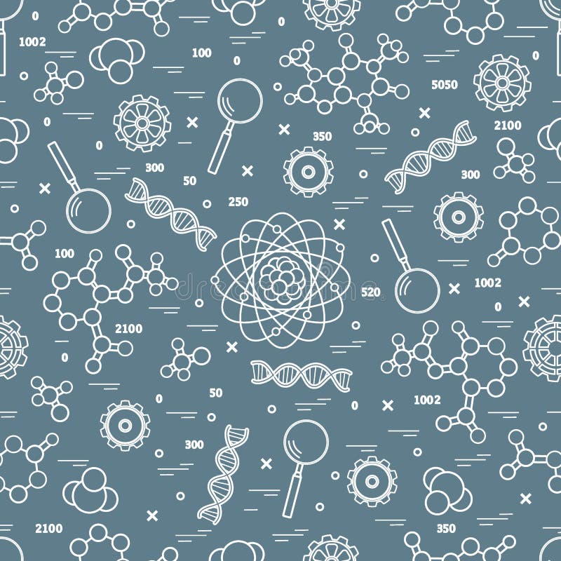 Seamless Pattern with Variety Scientific, Education Elements. Stock ...