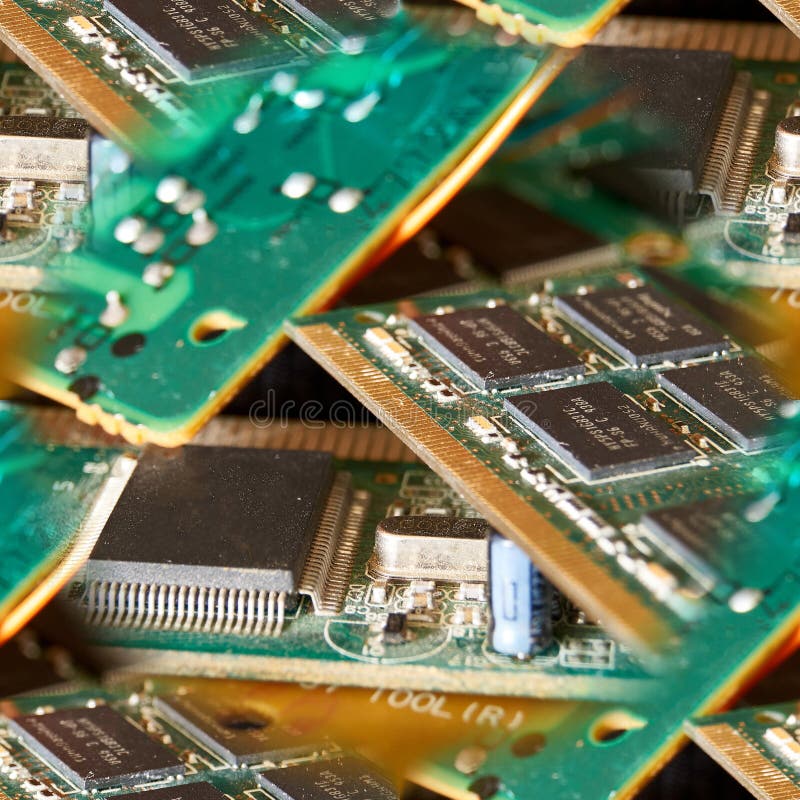 Seamless Pattern Various Chips, Digital Boards. Components of Technical ...