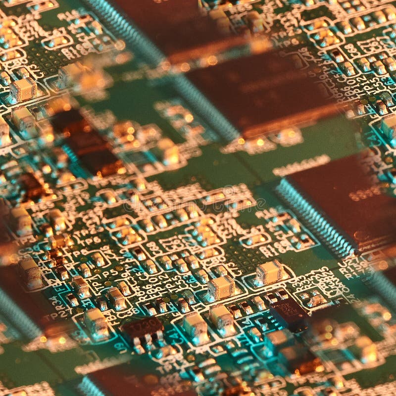 Seamless Pattern Various Chips, Digital Boards. Components of Technical ...