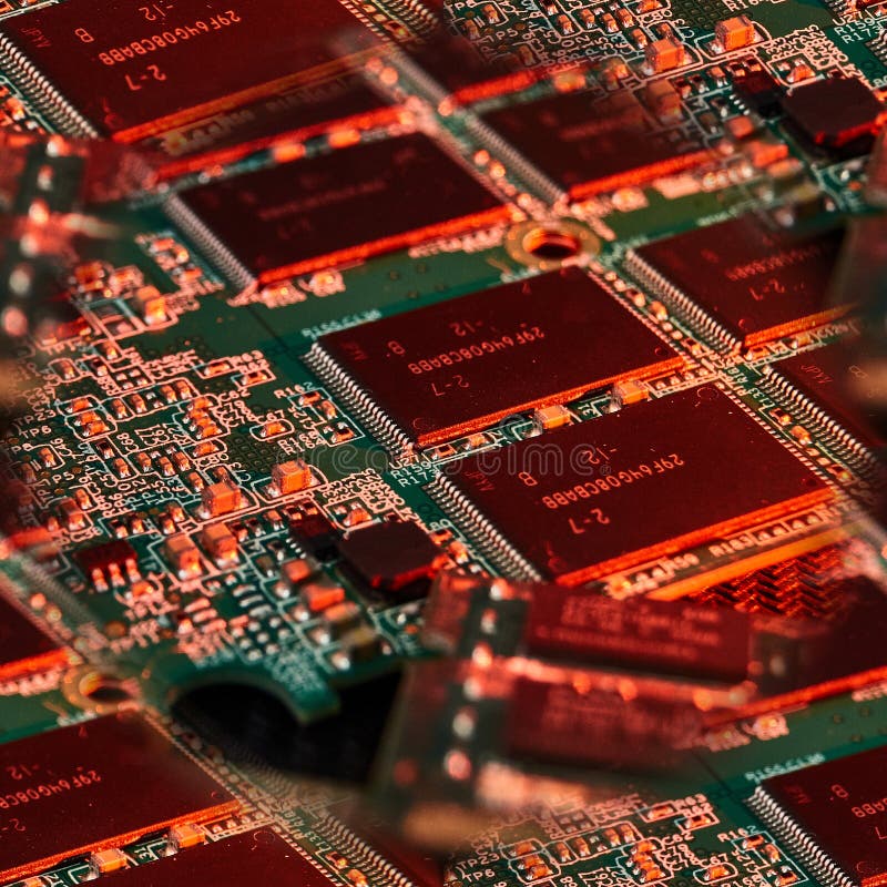 Seamless Pattern Various Chips, Digital Boards. Components of Technical ...