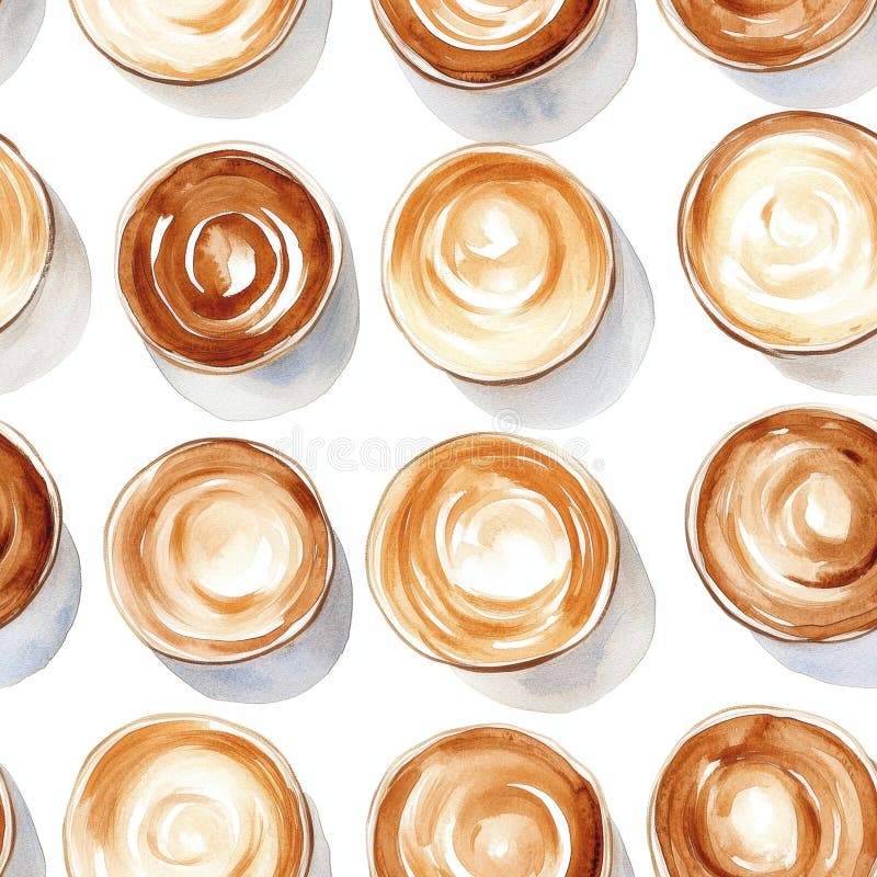 A Seamless Pattern of Various Circular Dishes with Smooth, Gradient ...