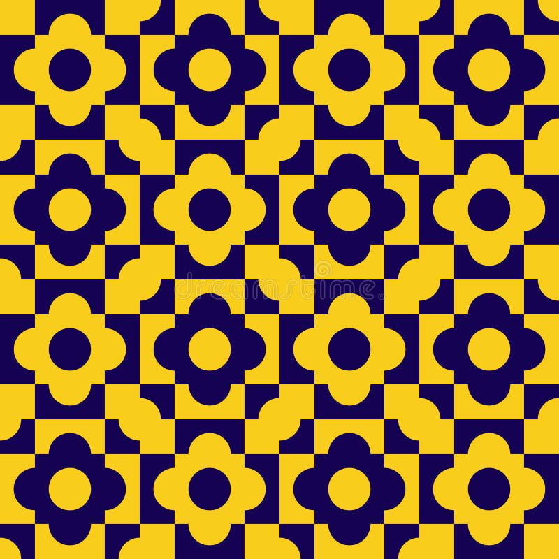 Seamless Pattern with Various Geometric Shapes of Yellow and Blue ...