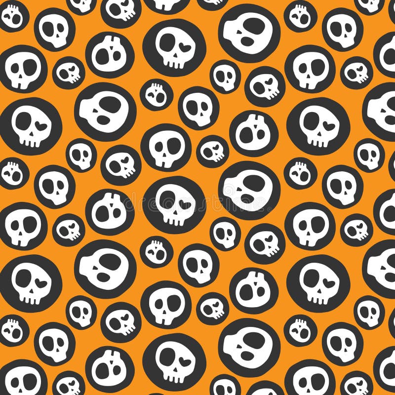 Seamless Pattern with Various Skulls Stock Vector - Illustration of ...