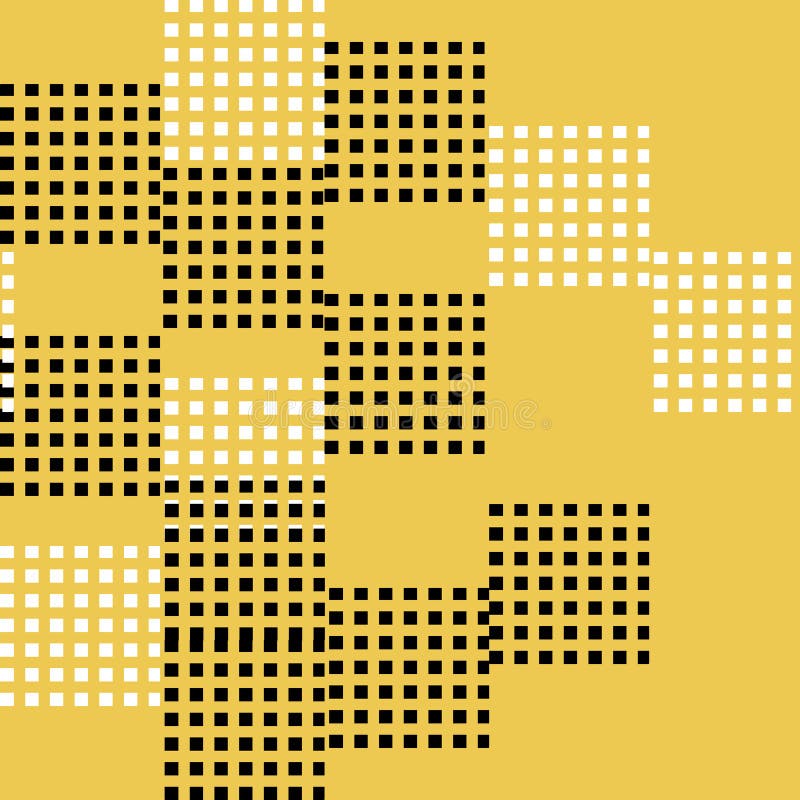 Seamless Pattern Vector of Abstract and Random Black and White Square ...