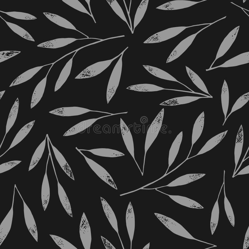 Branches Pencil Drawing,seamless Border Vector, Vintage Style Graphic ...