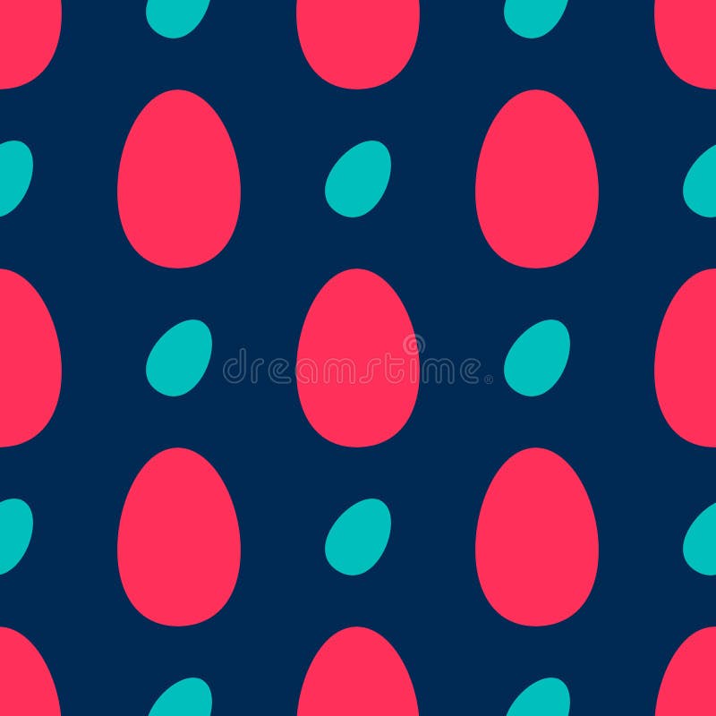 Seamless Pattern with Vector Cartoon Easter Eggs Stock Vector ...