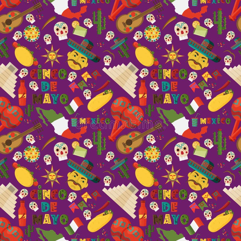 Seamless Pattern Illustration in Flat Style on Isolated Background ...
