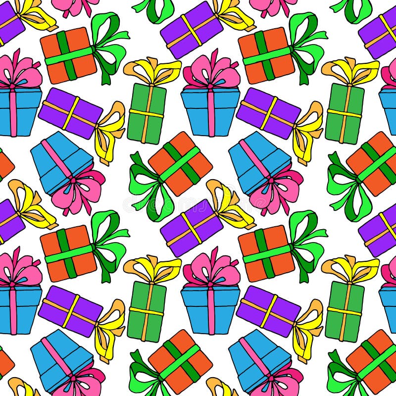 2653 Gift Pattern, Seamless Pattern, Vector Illustrations, Colorful ...