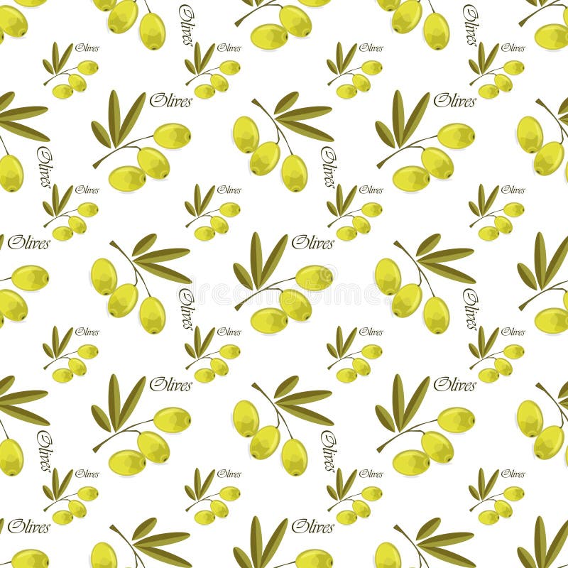 Seamless Pattern Vector Olive Branch. Stock Vector - Illustration of berry, abstract: 78661233