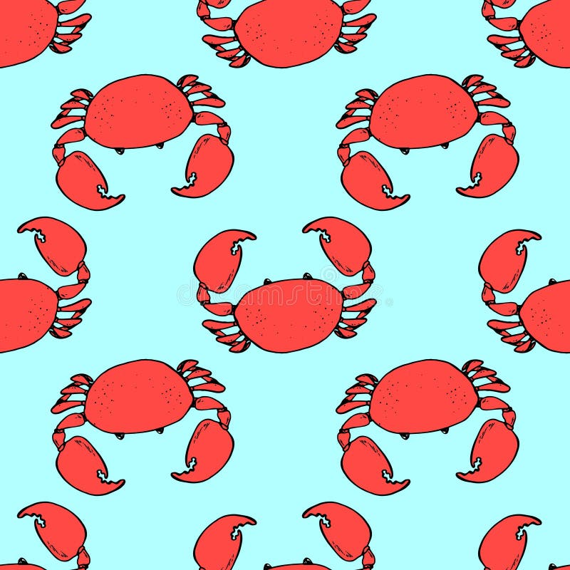 Red Crab Cartoon Vector Pattern Stock Illustrations – 559 Red Crab ...