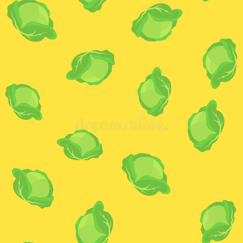 Seamless Pattern Vegetable Cabbage on an Orange Background. Vegetables ...