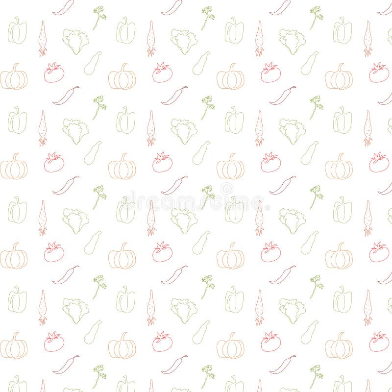 Seamless Pattern with Vegetables. Colored Sketches of Vegetables on a ...