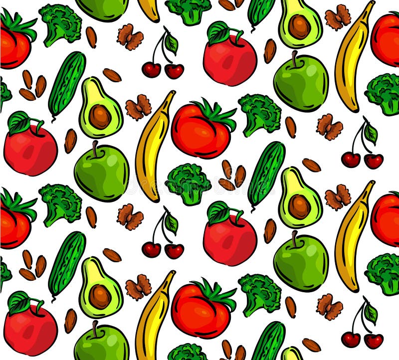 Seamless Pattern Vegetables Stock Illustration - Illustration of ... Seamless Pattern Vegetables Stock Illustration - Illustration of ...