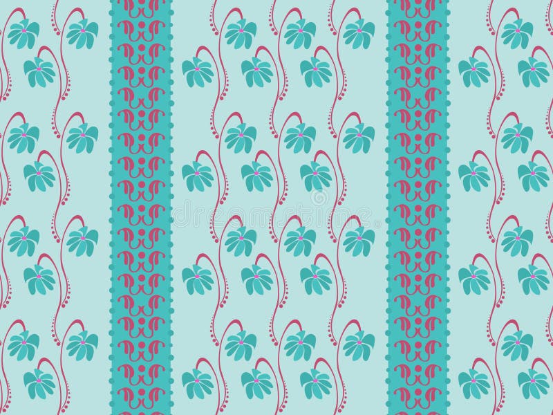 Seamless Pattern with a Vertical Pattern in the Form of Flowers and ...