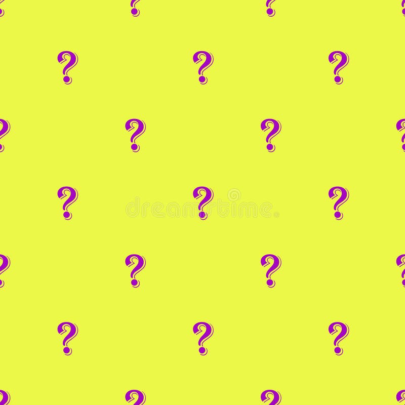 Seamless Pattern of Violet Question Marks on Green Backdrop Stock ...