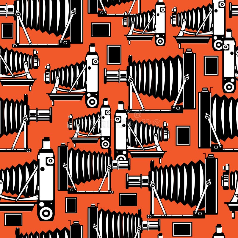 Seamless Pattern Vintage Film Photo Cameras Stock Vector - Illustration ...