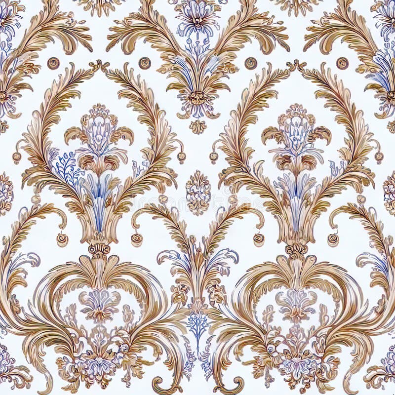 Seamless Pattern of Vintage Luxury Victorian Wallpaper Stock ...
