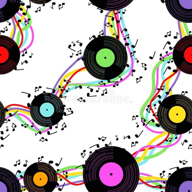 Seamless Vinyl Records Pattern or Background Stock Vector ...