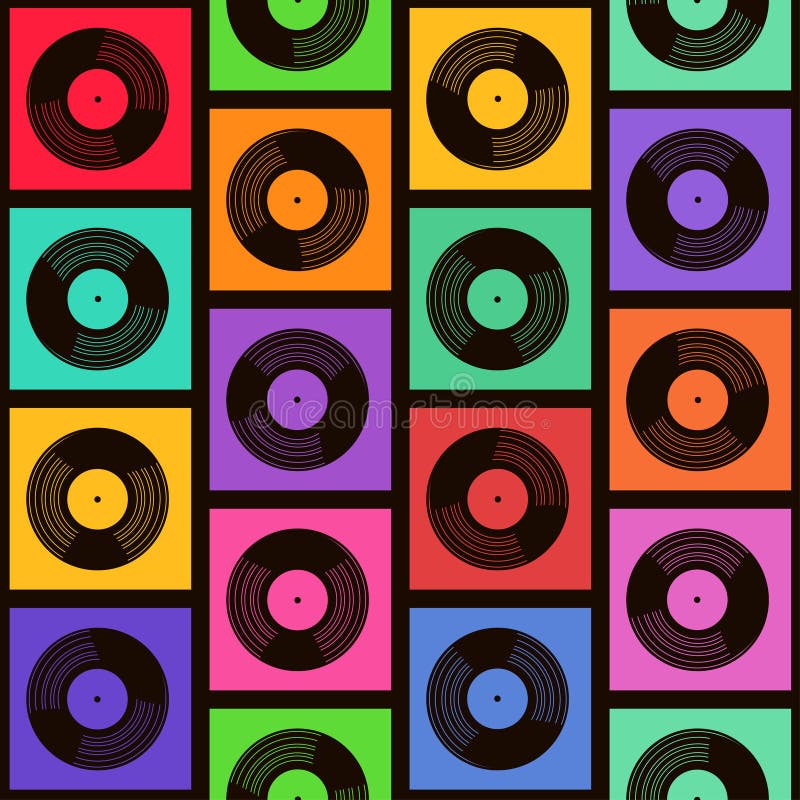 Seamless Vinyl Records Pattern or Background Stock Vector ...