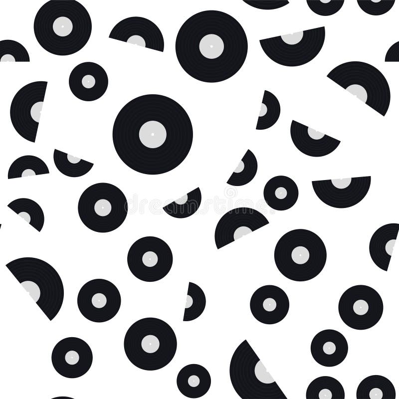 Seamless Pattern of Vinyl Records Stock Illustration - Illustration of ...