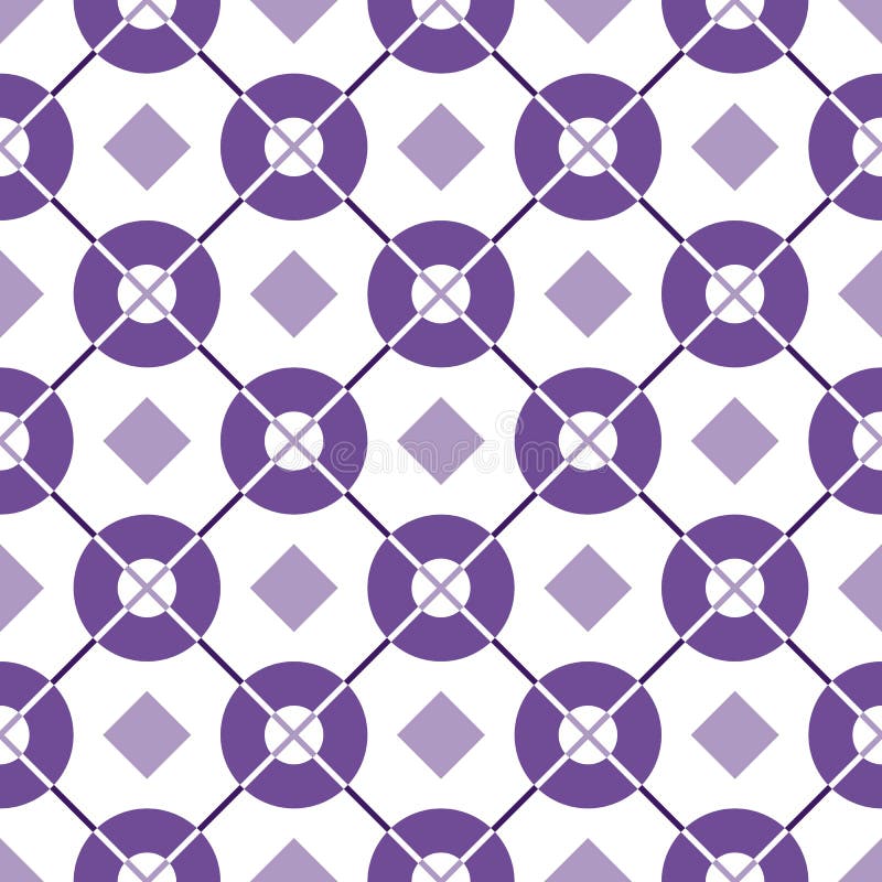 Seamless Pattern with Violet Dots Squares and Diagonal Lines. Vector ...