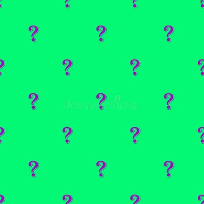 Seamless Pattern of Violet Question Marks on Green Backdrop Stock ...
