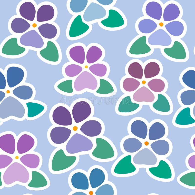 Seamless Pattern with Violets without Background, Nice and Simple ...