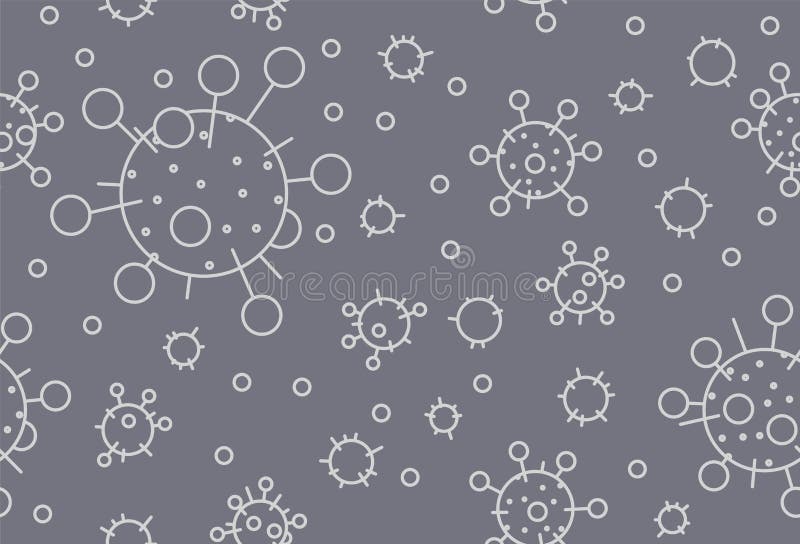 Seamless Pattern with Virus Units on Gray Background. Vector ...