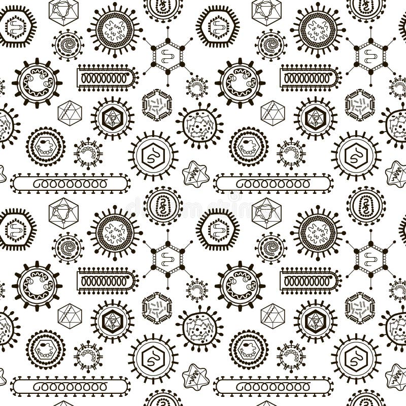 Seamless Pattern with Viruses. Stock Vector - Illustration of icon ...