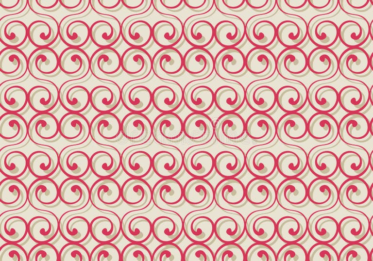 Seamless Pattern with Volutes in 3 Colors Stock Illustration ...