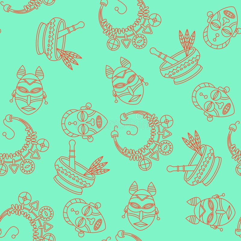 Seamless Pattern with Voodoo Symbols. Stock Vector - Illustration of ...