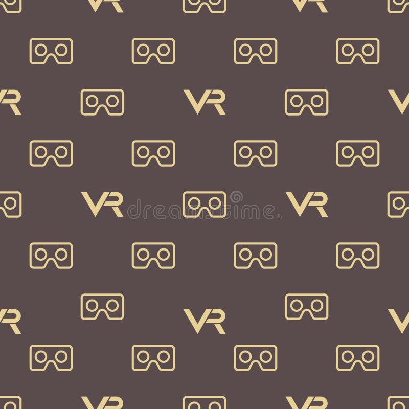 Seamless Pattern. VR Logos stock illustration. Illustration of video ...