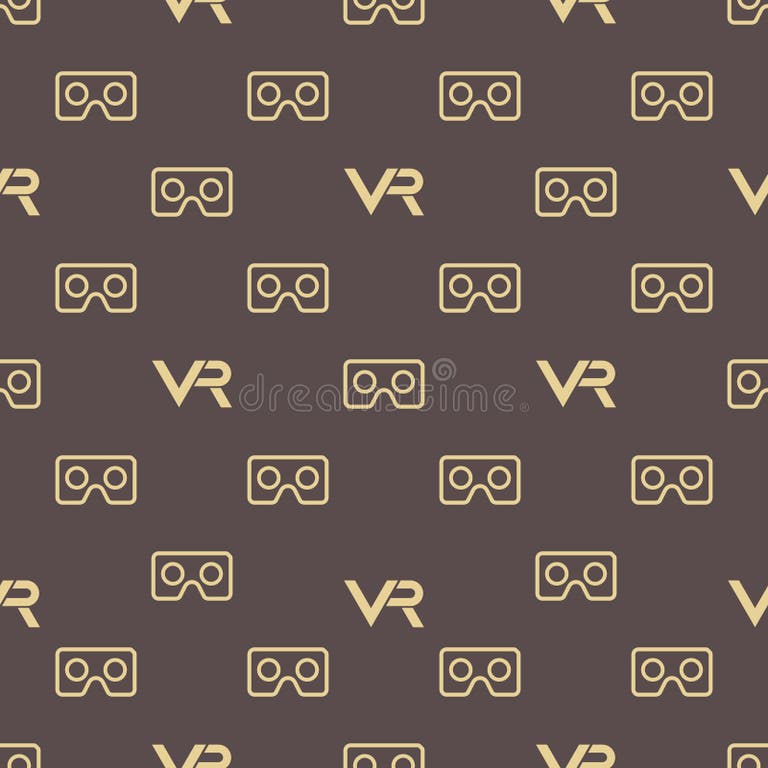 Seamless Pattern. VR Logos stock illustration. Illustration of video ...