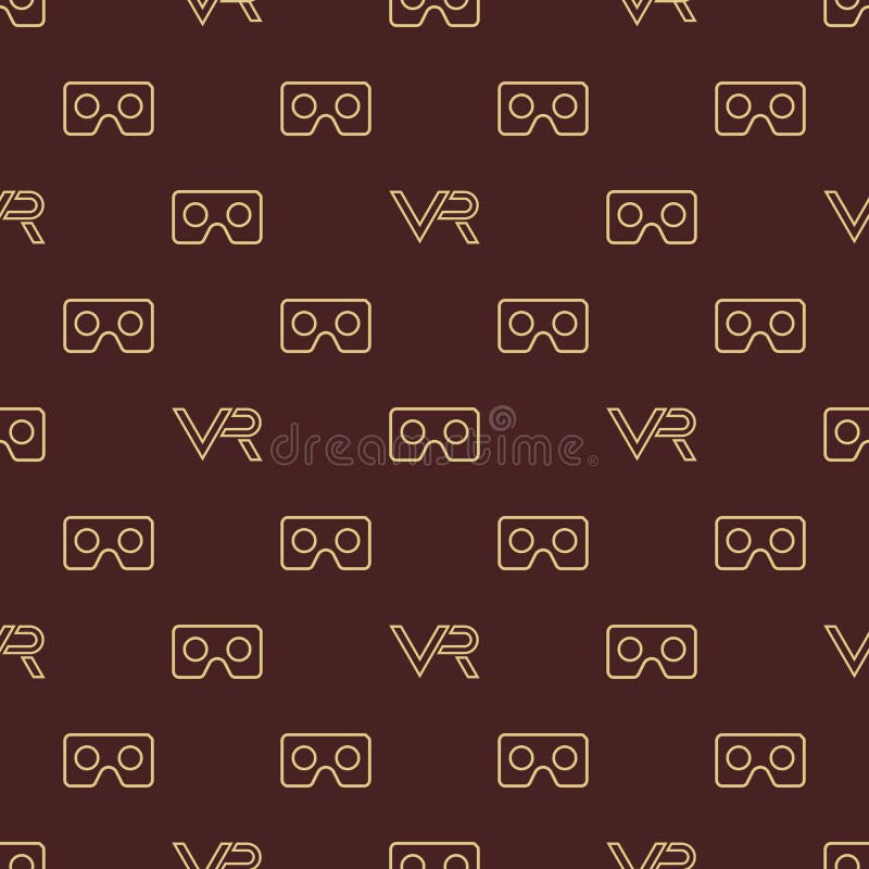Seamless Pattern with VR Logos Stock Illustration - Illustration of ...