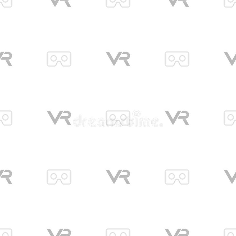 Seamless Pattern with VR Logos Stock Illustration - Illustration of ...