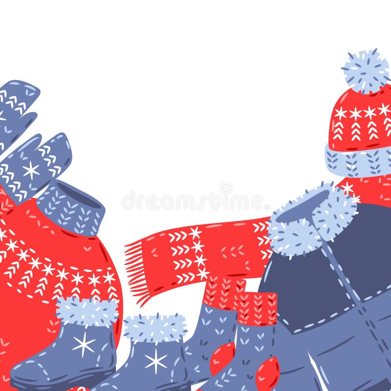 Seamless Pattern with Warm Winter Clothes. Background for Advertising ...