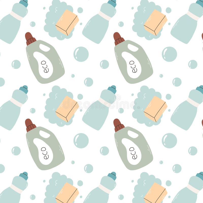 Seamless Pattern with Wash Elements. Print Wash Laundry. Vector ...