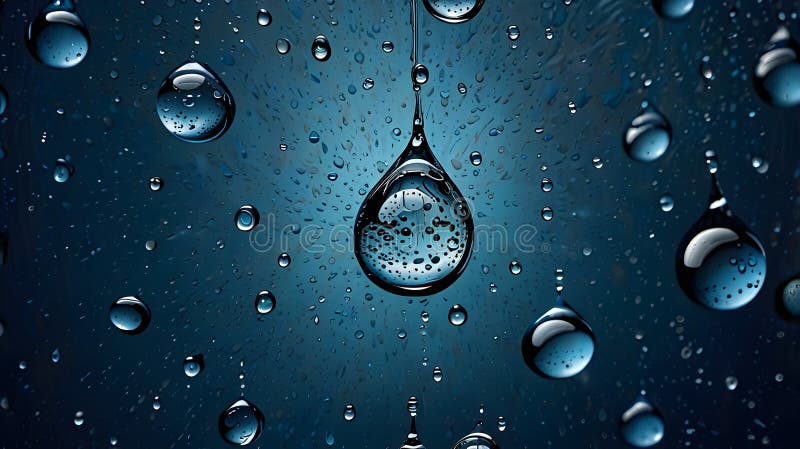 A Seamless Pattern of Water Droplets with Realistic Textures on a Blue ...