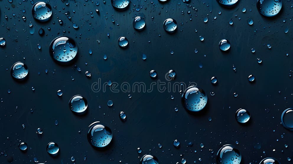 A Seamless Pattern of Water Droplets with Realistic Textures on a Blue ...