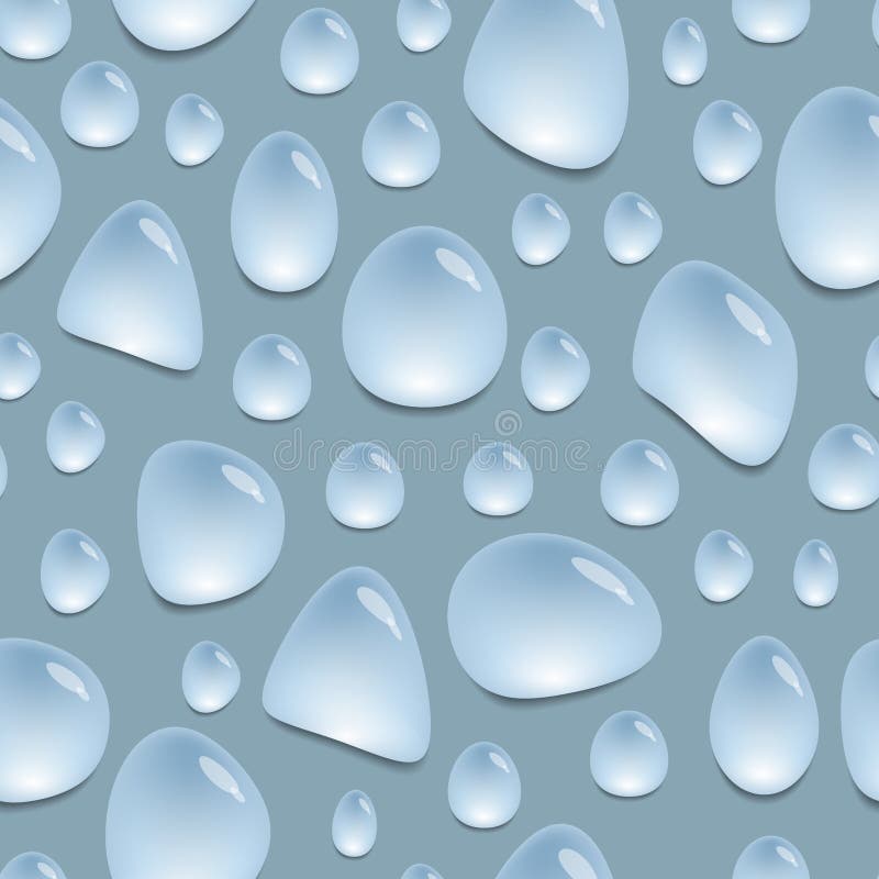 Seamless Pattern with Water Drops, Background with Blue Water Spots ...