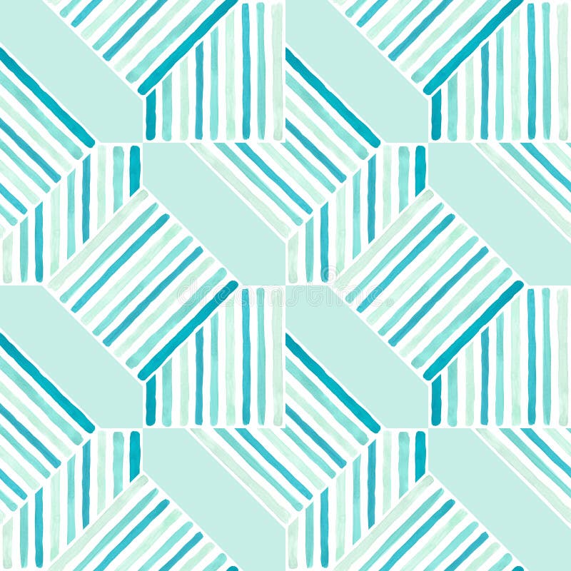 Seamless Pattern of Watercolor Blue Stripes Stock Illustration ...