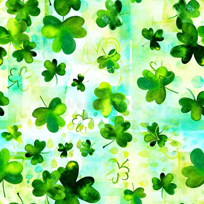 Water Color Shamrocks Stock Illustrations 8 Water Color Shamrocks