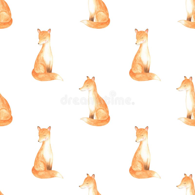 Fox Seamless Pattern stock illustration. Illustration of textile ...