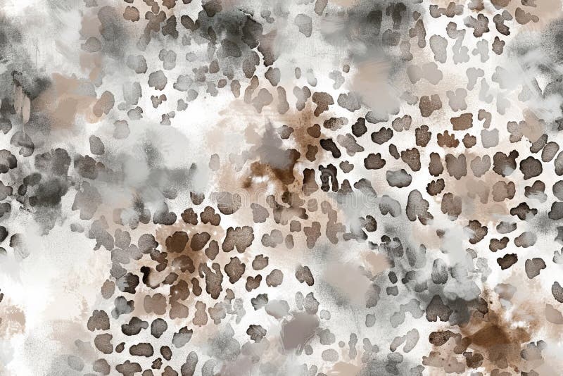 A Seamless Pattern with Watercolor Leopard Skin, Their Spots Blending ...