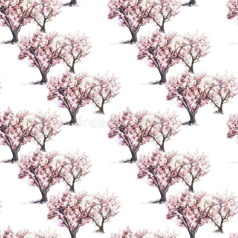 Sakura trees. stock vector. Illustration of plant, botany - 19840391